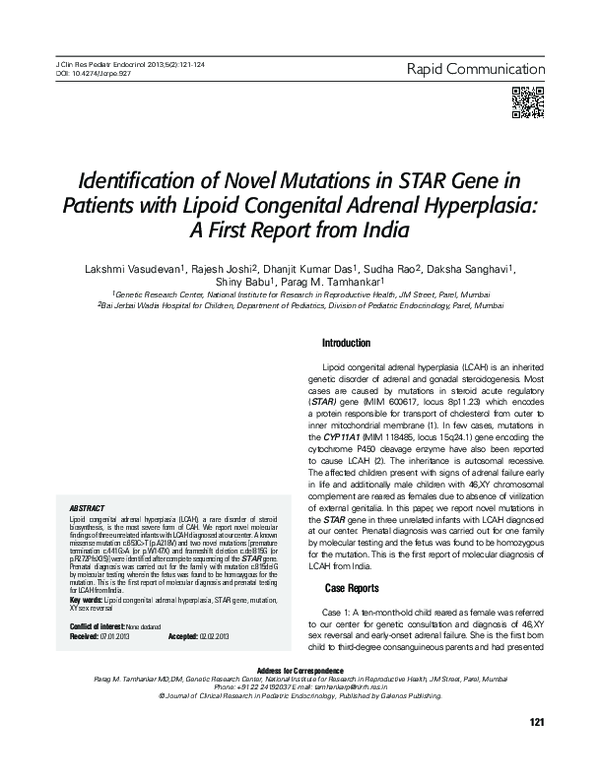 (PDF) p.R182C mutation in Korean twin with congenital lipoid adrenal ...