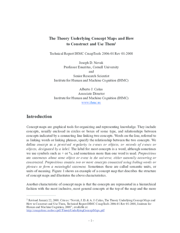 (PDF) The Theory Underlying Concept Maps and How To Construct Them