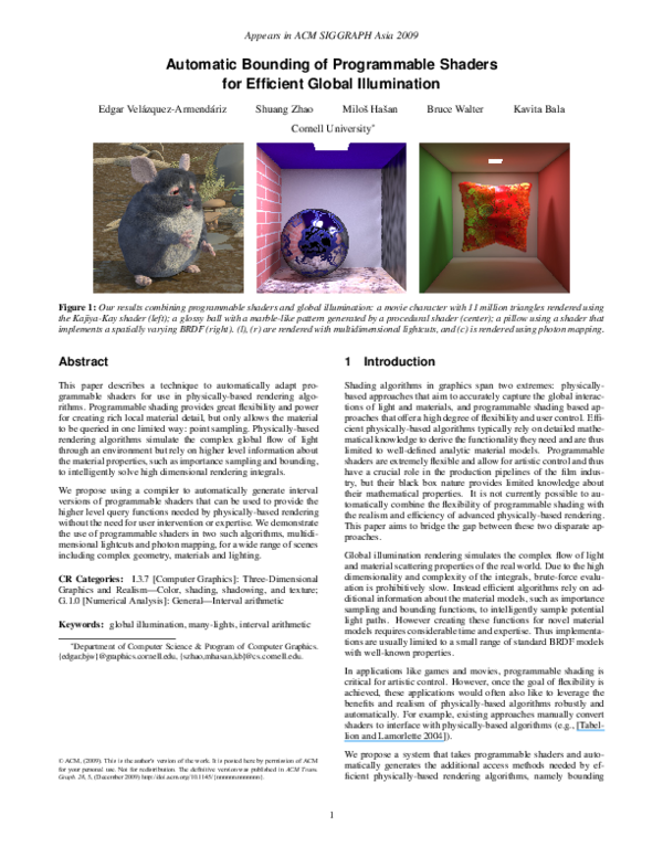 (PDF) Automatic bounding of programmable shaders for efficient global illumination