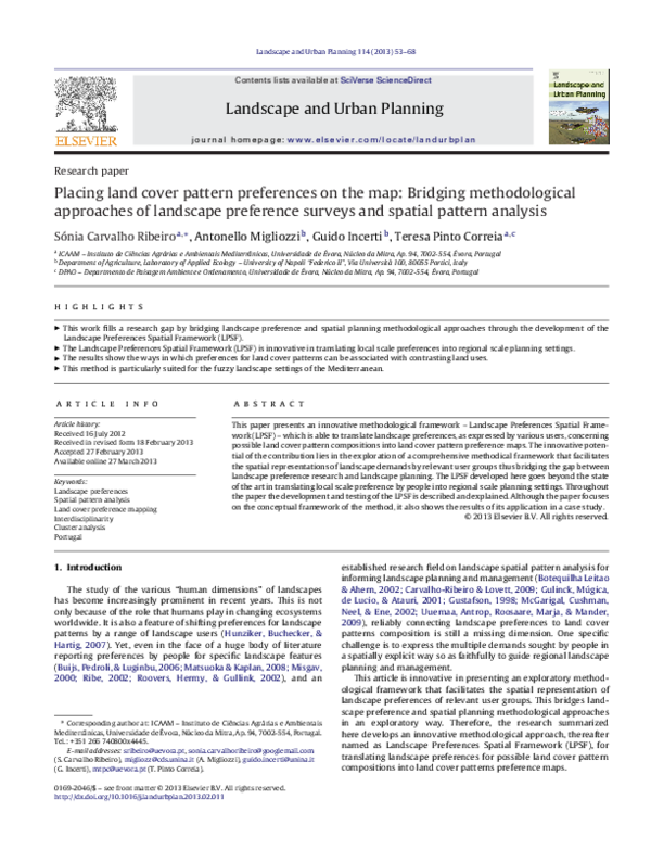 (PDF) Placing land cover pattern preferences on the map: Bridging ...