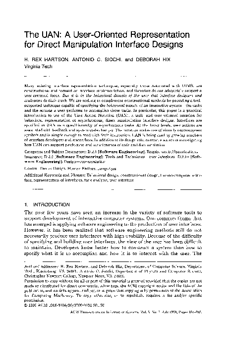 (PDF) The UAN: a user-oriented representation for direct manipulation interface designs ...