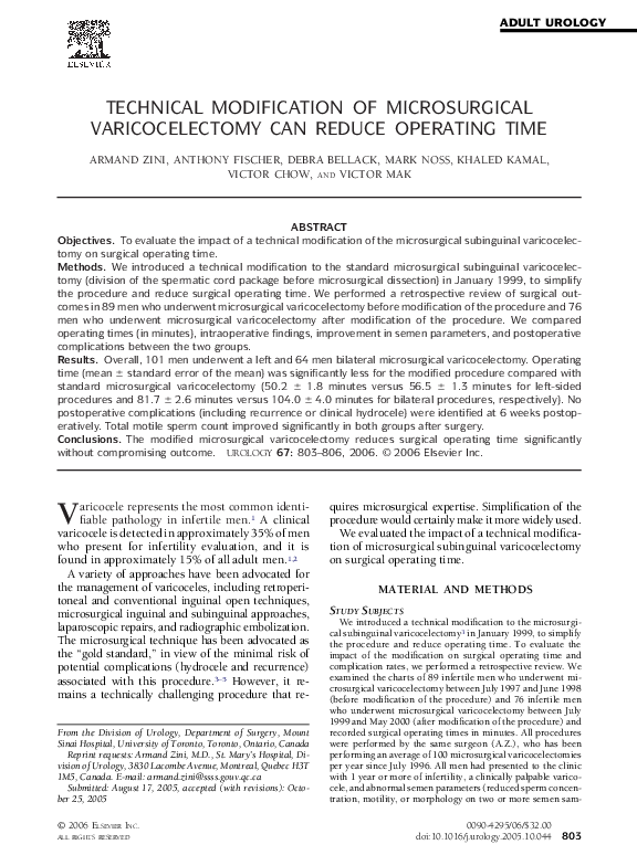 (PDF) Technical modification of microsurgical varicocelectomy can ...