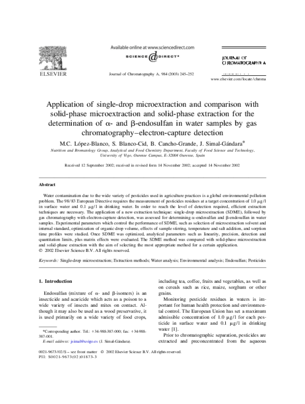 (PDF) Application of single-drop microextraction and comparison with solid-phase microextraction ...