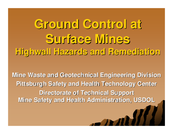(PDF) Ground Control at Ground Control at Surface Mines Surface Mines Highwall Hazards and ...