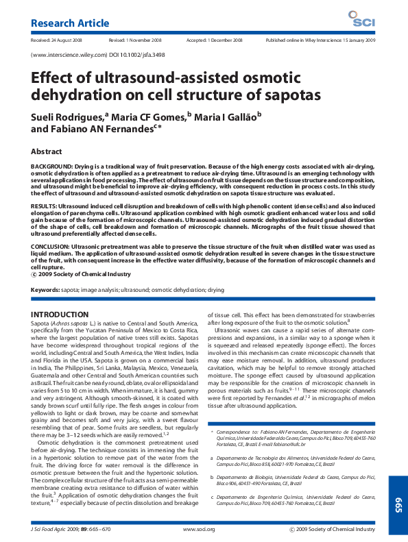 (PDF) Effect of ultrasound-assisted osmotic dehydration on cell structure of sapotas