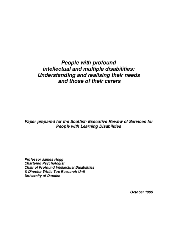 (PDF) People with profound intellectual and multiple disabilities ...