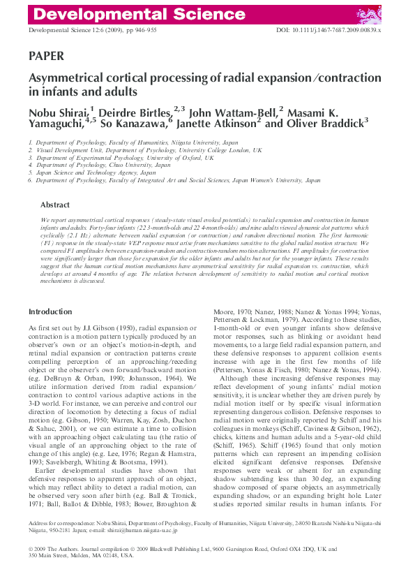 (PDF) Asymmetrical cortical processing of radial expansion ...