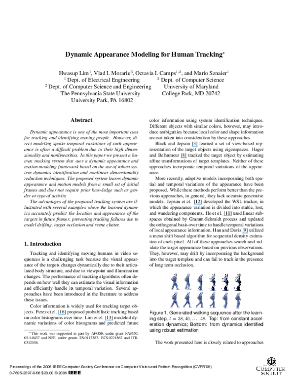 Pdf Dynamic Tracking Via Appearance Modeling