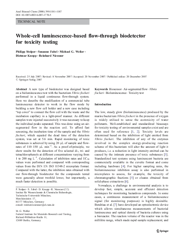 (PDF) Whole-cell luminescence-based flow-through biodetector for ...