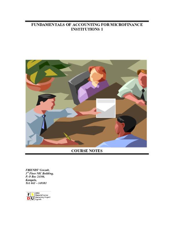 (PDF) FUNDAMENTALS OF ACCOUNTING FOR MICROFINANCE INSTITUTIONS 1 COURSE ...
