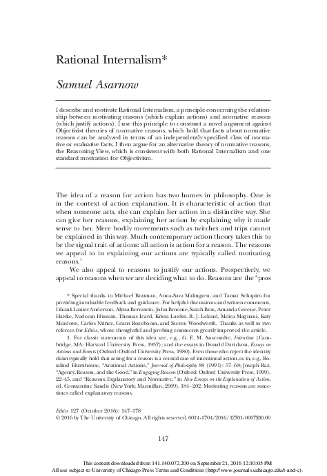 (PDF) Rational Internalism | Samuel Asarnow - Academia.edu