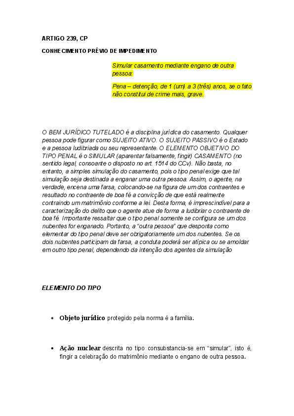 (DOC) ARTIGO 239, CP