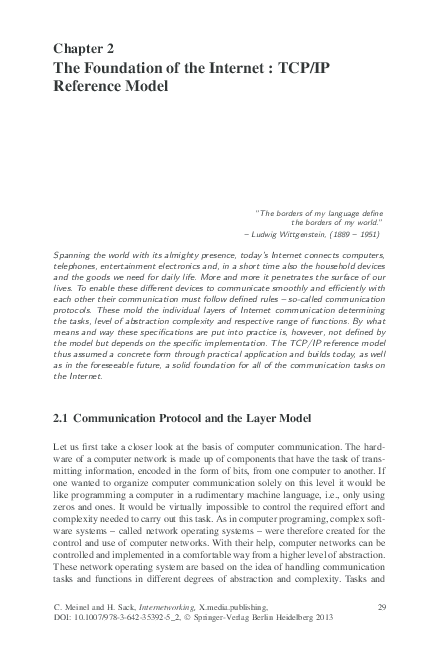 The Foundation of the Internet : TCP/IP Reference Model