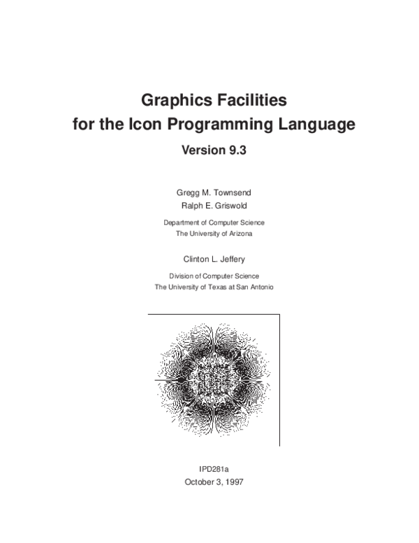 (PDF) Graphics Facilities for the Icon Programming Language; Version 9