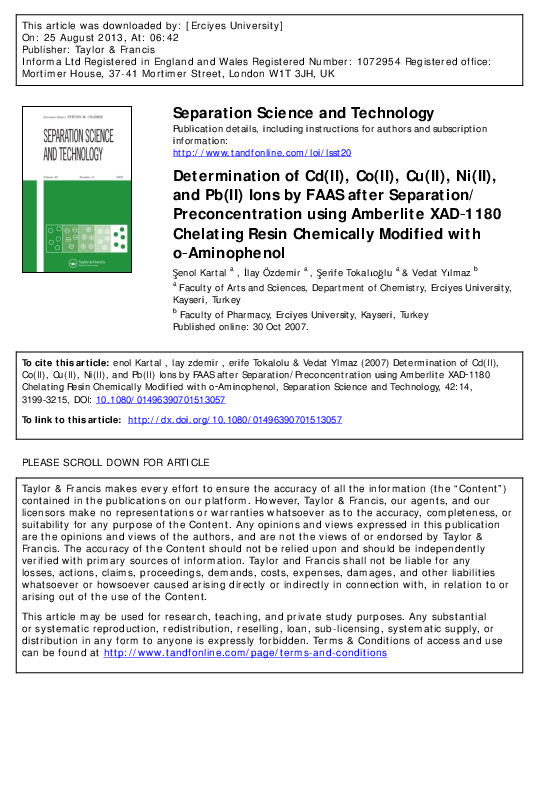 (PDF) Determination of Cd(II), Co(II), Cu(II), Ni(II), and Pb(II) Ions by FAAS after Separation ...
