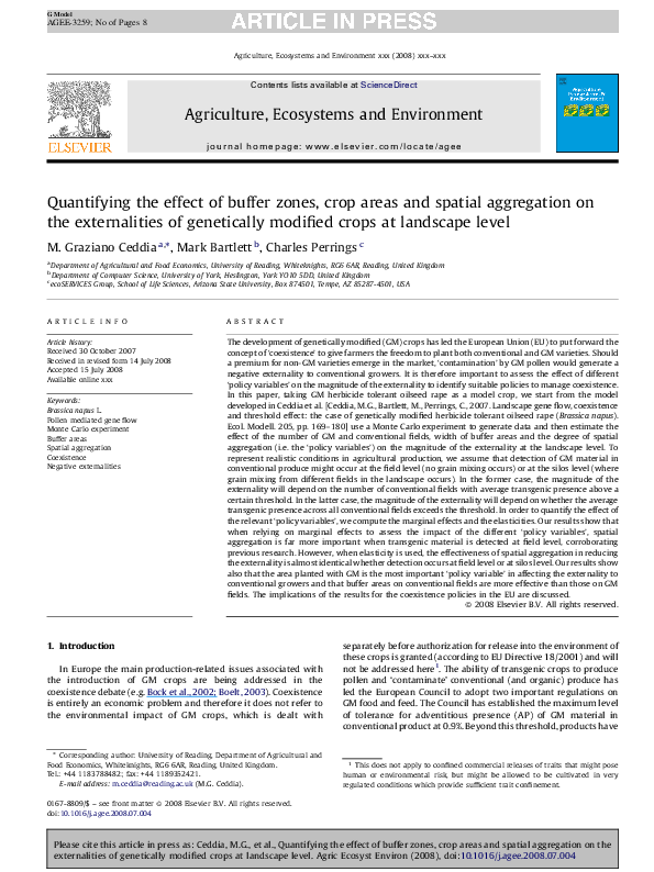 (PDF) Spatial Efficiency of Genetically Modified and Non-Genetically ...