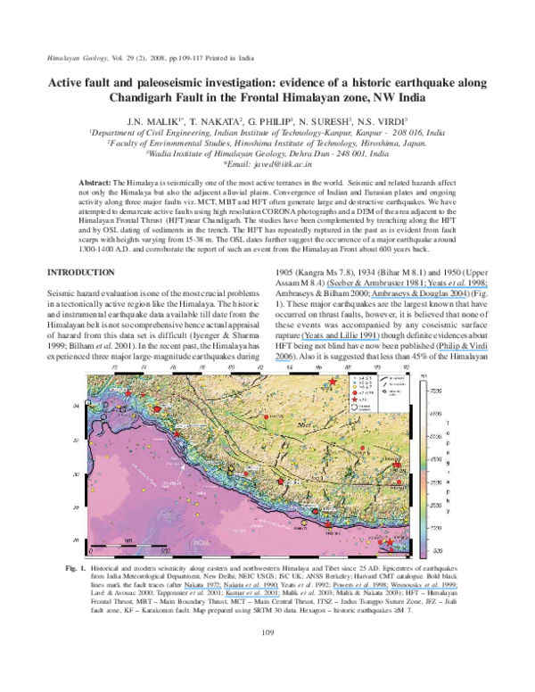 (PDF) Active fault and paleoseismic investigation: evidence of a ...