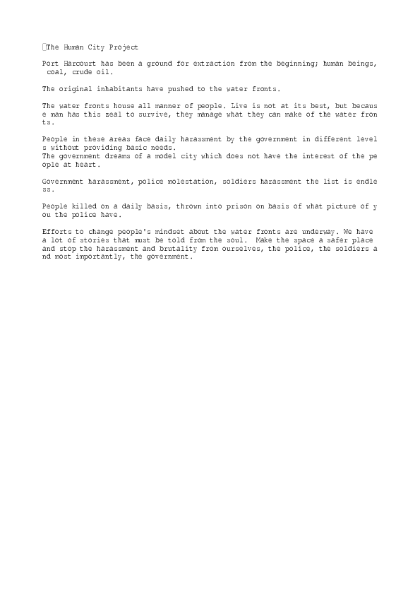 The Human City Project