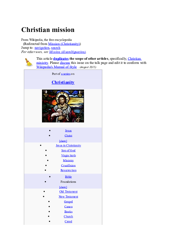 (DOC) Christian mission Christianity