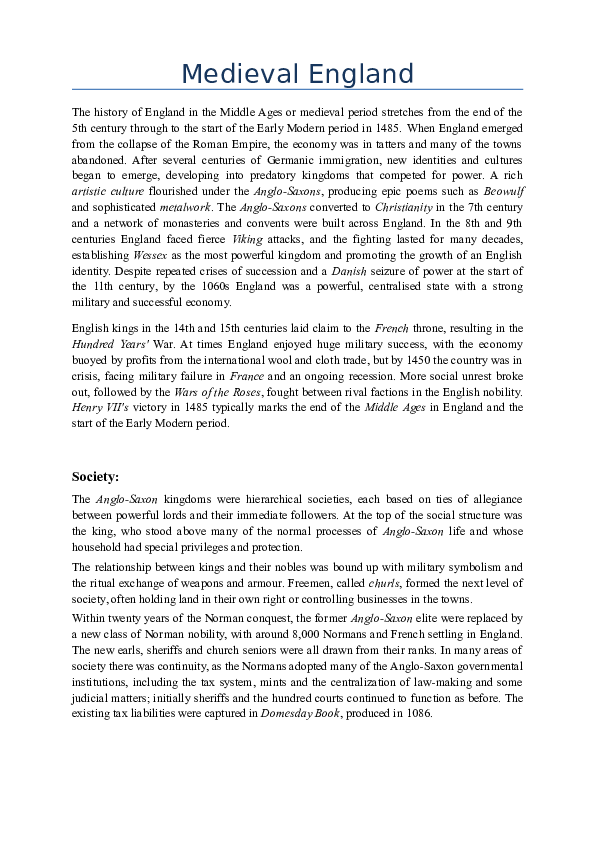 (DOC) Medieval England