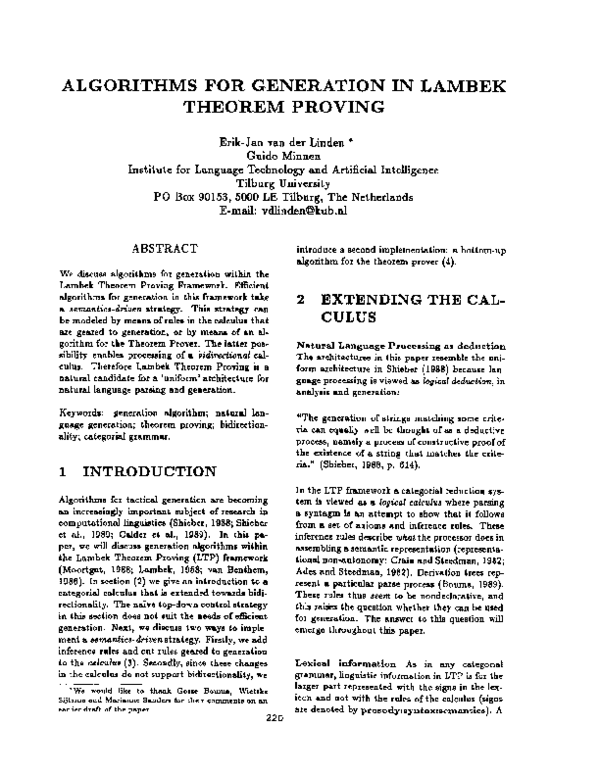 (PDF) An Efficient Parsing Algorithm for Tree Adjoining Grammars | Karin Harbusch - Academia.edu