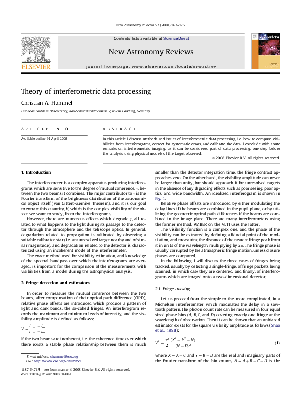 (PDF) Theory of interferometric data processing