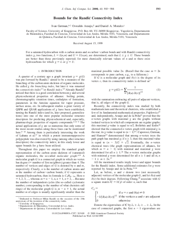 (PDF) Bounds for the Randi Connectivity Index