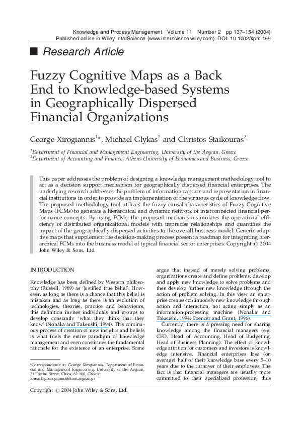 Pdf Fuzzy Cognitive Maps By Kosko Héctor Adrián Guerrero Martínez