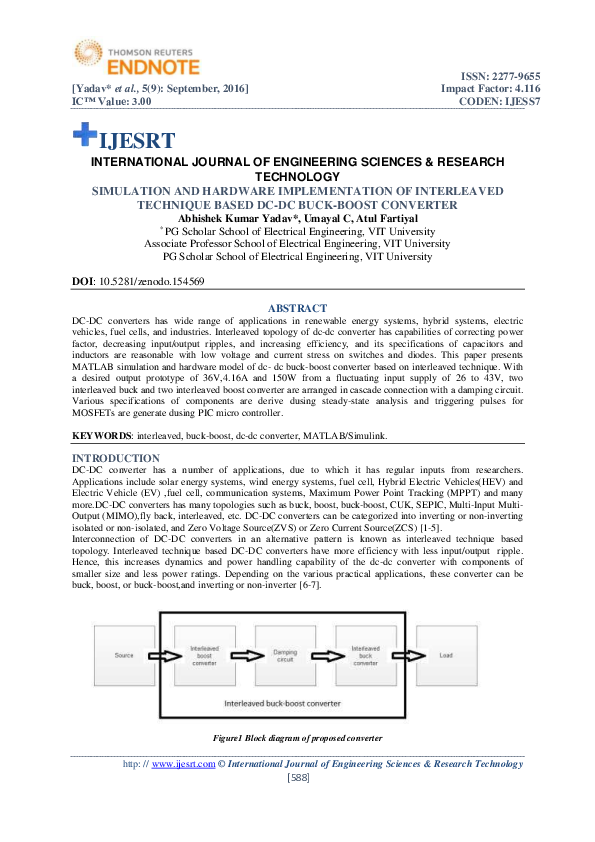 Pdf Simulation And Hardware Implementation Of Interleaved Technique