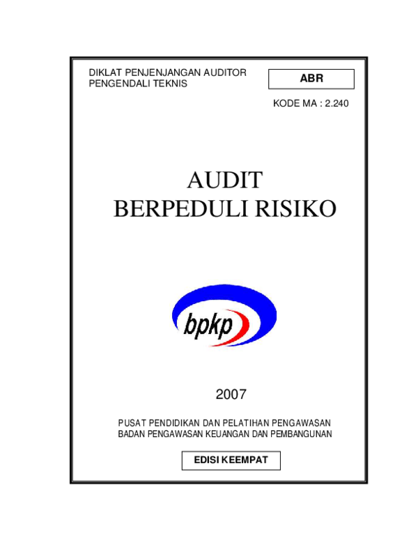 (PDF) AUDIT BERPEDULI RISIKO 2007