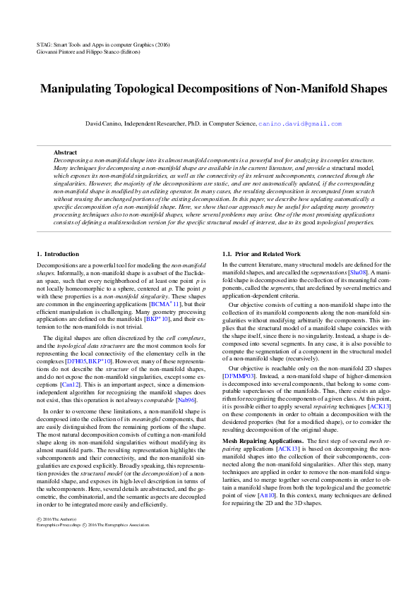 (PDF) Manipulating Topological Decompositions of Non-Manifold Shapes ...