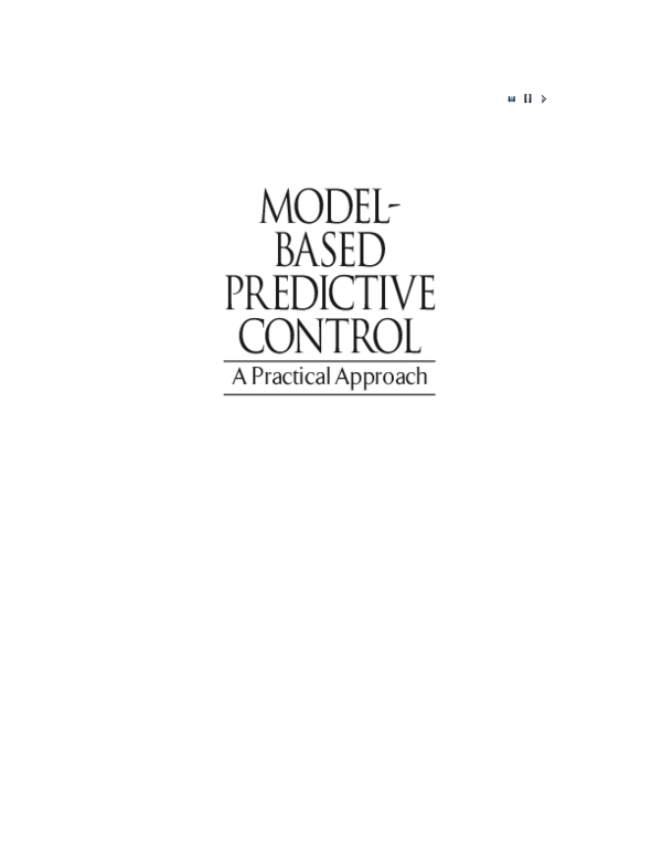 Pdf Model Based Predictive Control A Practical Approach