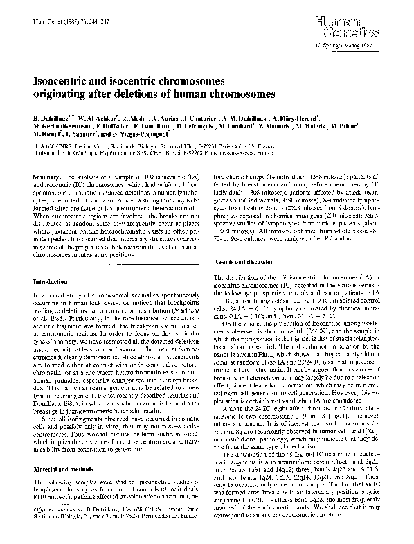 (PDF) Isoacentric and isocentric chromosomes originating after ...