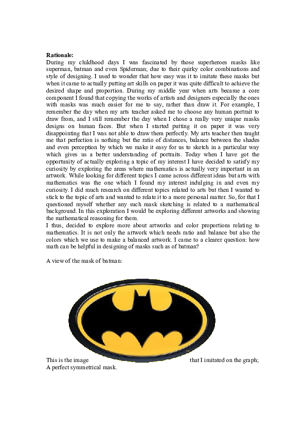 modelling of batman symbol using math