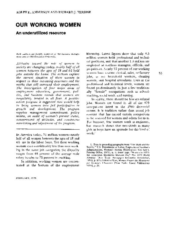 (PDF) Our working women : An underutilized resource