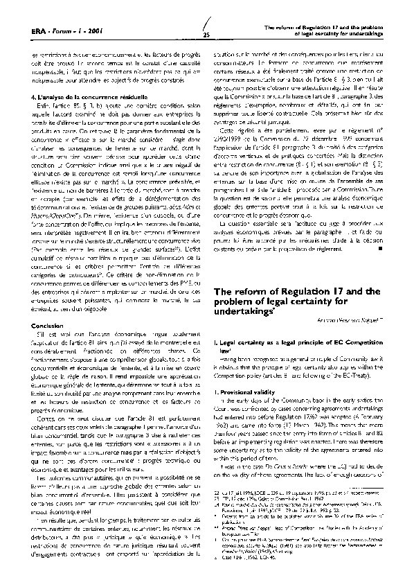 (PDF) The reform of regulation 17 and the problem of legal certainty ...