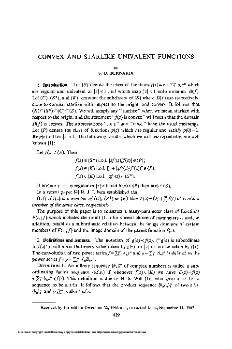 Pdf Convex And Starlike Univalent Functions