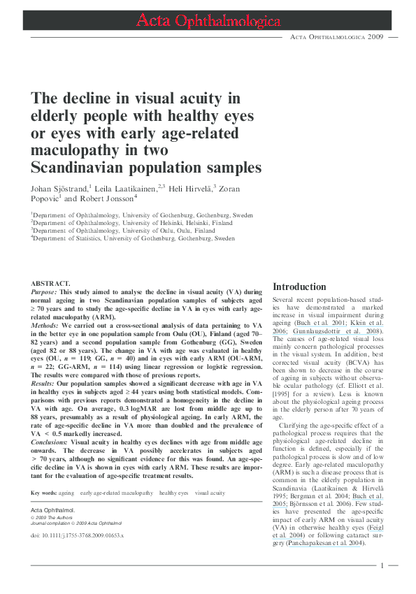 (PDF) The decline in visual acuity in elderly people with healthy eyes ...