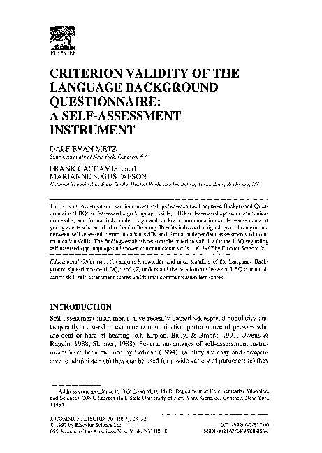 (PDF) Criterion validity of the Language Background Questionnaire: A ...