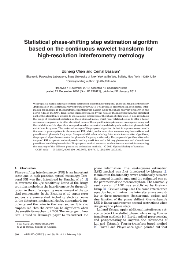 Pdf Statistical Phase Shifting Step Estimation Algorithm Based On The