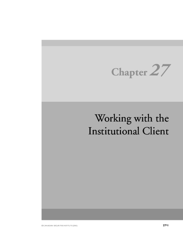 (PDF) Working with the Institutional Client