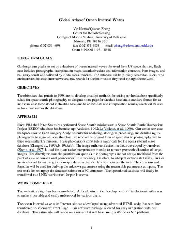 (PDF) Global Atlas of Ocean Internal Waves