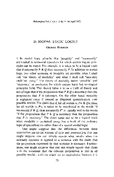 (PDF) Is modal logic logic? (PDF) Is modal logic logic?