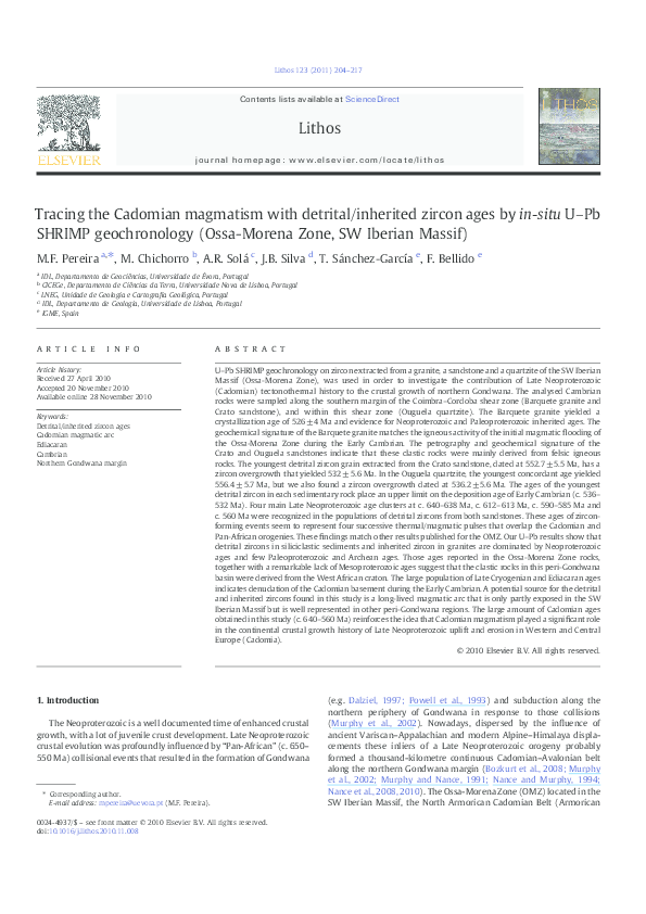 (PDF) Tracing the Cadomian magmatism with detrital/inherited zircon ...