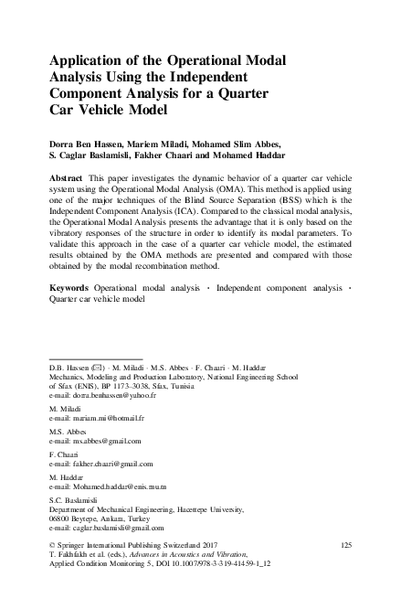 (PDF) Application of the Operational Modal Analysis Using the ...