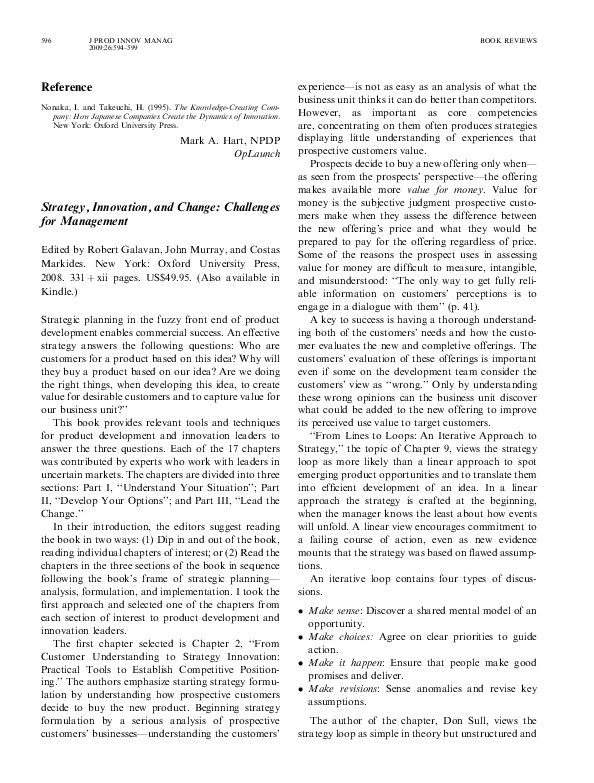 (PDF) Strategy, Innovation, and Change: Challenges for Management ...