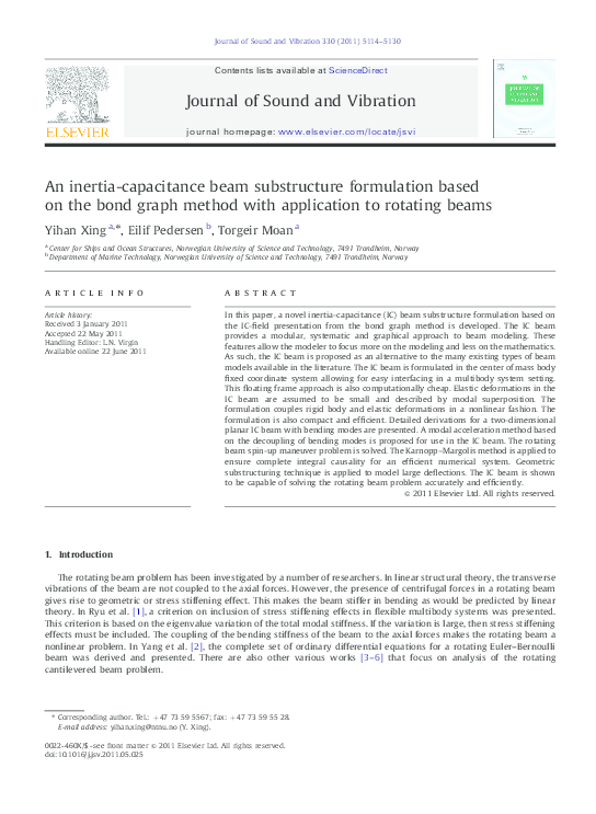 (PDF) An inertia-capacitance beam substructure formulation based on the ...