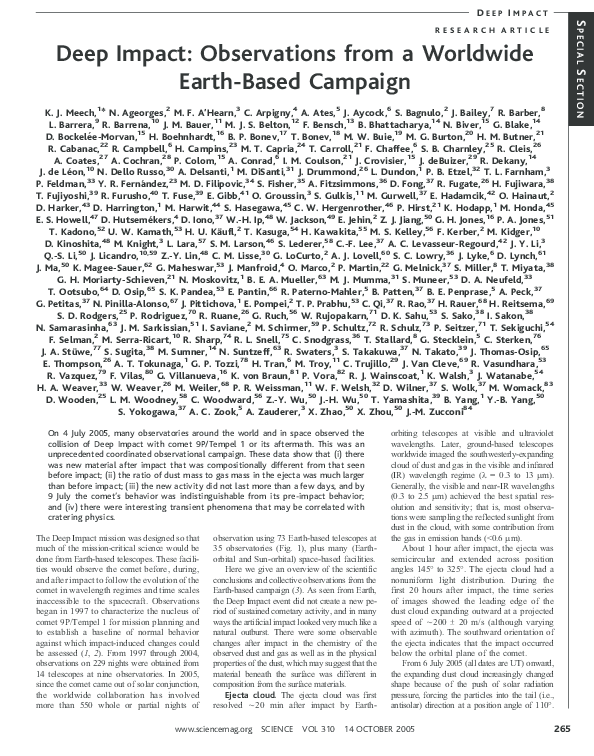 (PDF) Deep Impact: Observations from a Worldwide Earth-Based Campaign