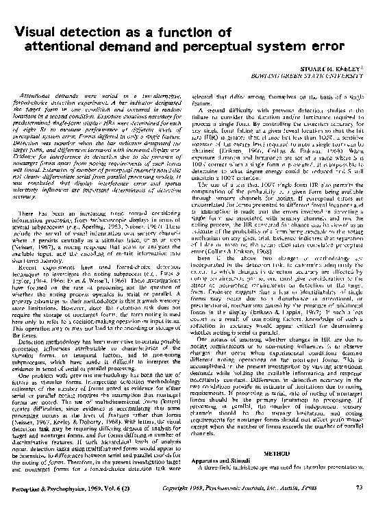 (PDF) Visual detection as a function of attentional demand and ...