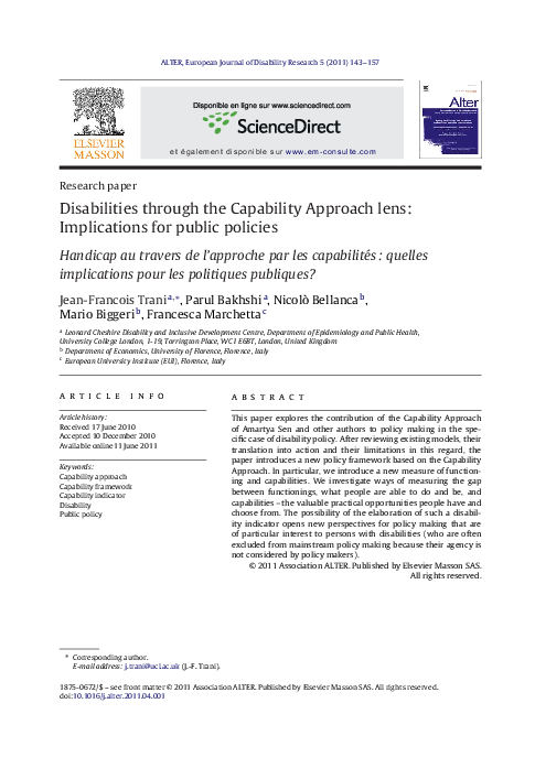 (PDF) An extension of the capability approach: Towards a theory of dis ...